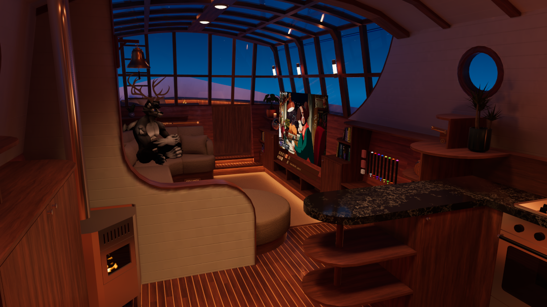 Cozy Boat – Wolfoshi, French Furry Exploring Worlds in VR