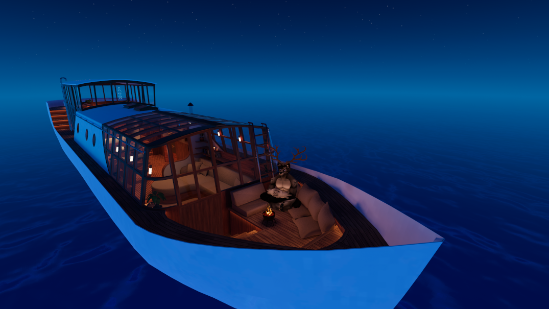 Cozy Boat – Wolfoshi, French Furry Exploring Worlds in VR