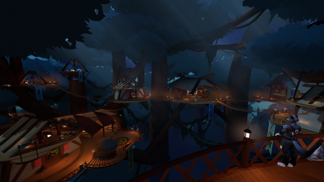 Furality Sylva˸ Treehouse Village at Night – Wolfoshi, French Furry ...