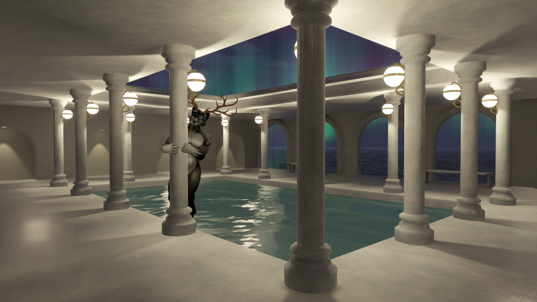 月明りのプール -Moonlit Pool- – Wolfoshi, French Furry Exploring Worlds in VR