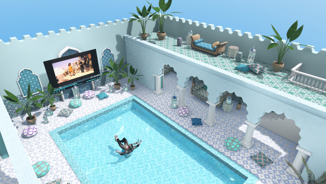 La Fille Moroccan Pool House – Wolfoshi, French Furry Exploring Worlds ...